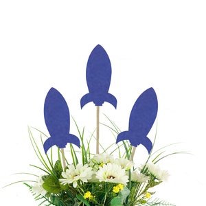 Rocket Ship Centerpiece Picks, Outer Space Party, Birthday Party, Space ...
