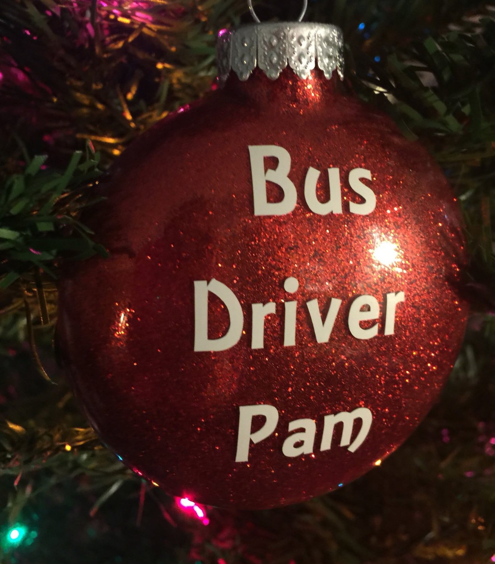 School Bus Driver Christmas Ornament Personalized Glitter - Etsy