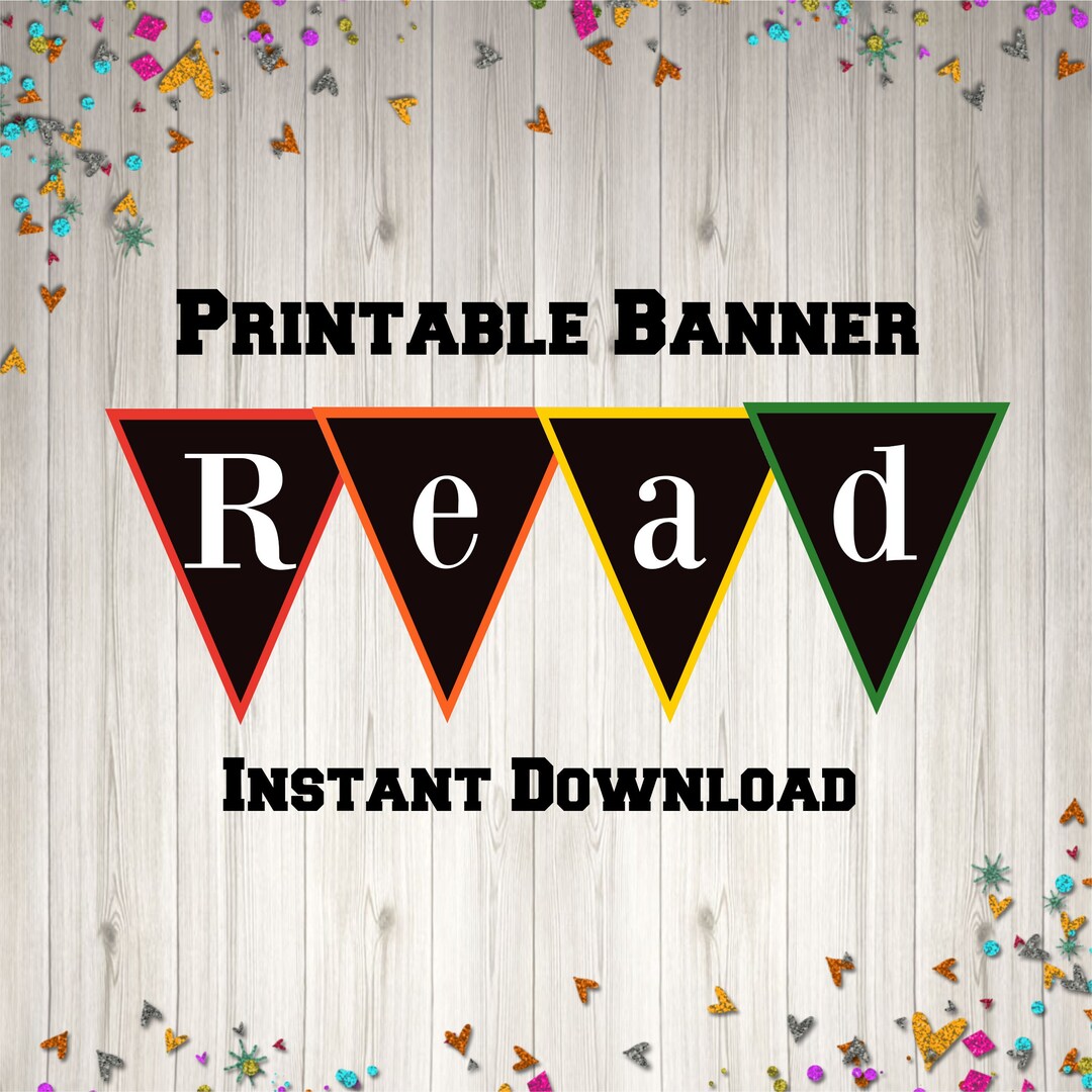 Printable Read Classroom Banner - Instant Digital Download - Library ...