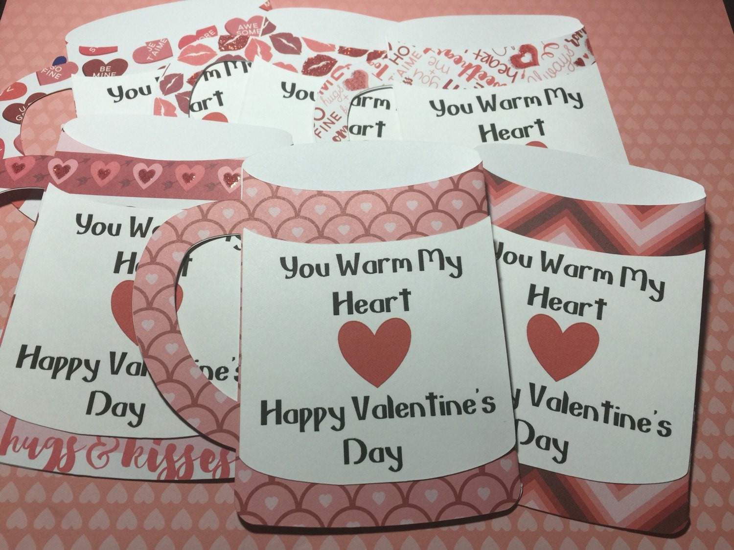 Valentine's Day Hot Cocoa Mug Pocket Card Party Favor - Etsy