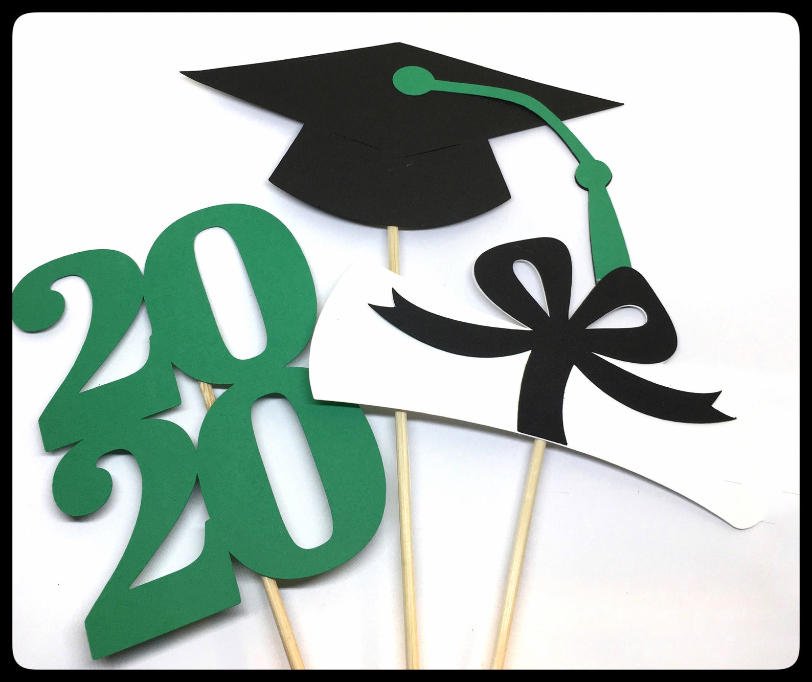 Graduation Party Centerpiece Picks 3 Piece Table Decorations | Etsy