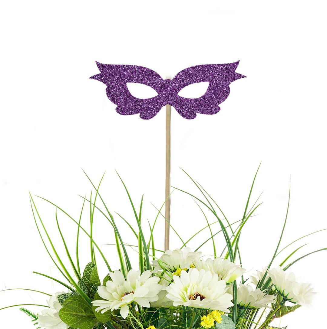 Masquerade Mask Centerpiece Picks, Theatre Party Decor, Masquerade ...