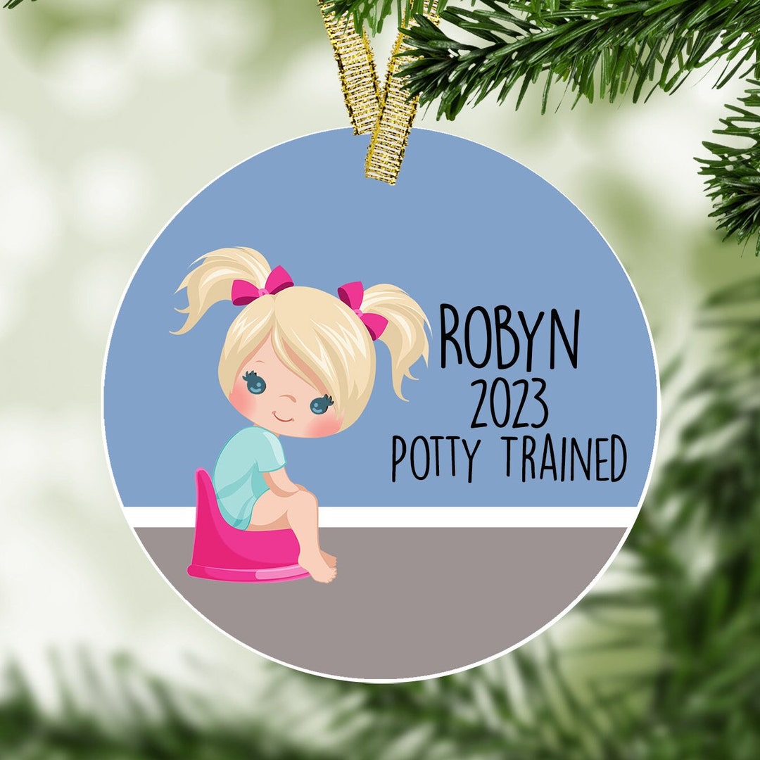 Girl Potty Training Personalized Christmas Ornament, Potty Ornament ...