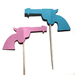 Gun Cupcake Toppers Cowboy Party, Party Decorations, Gender Reveal ...