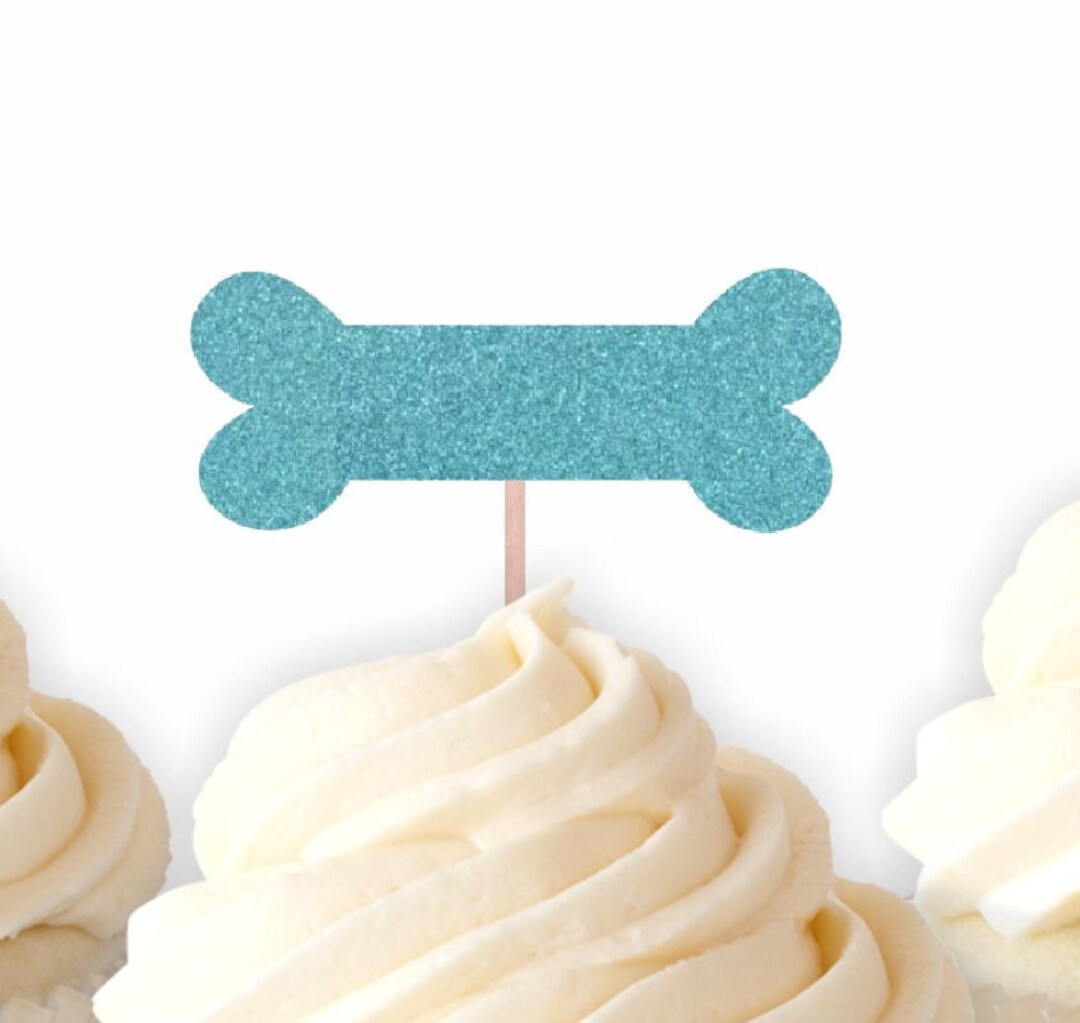 Bone Cupcake Toppers, Dog Bone, Halloween Cupcake, Puppy Party, Dog ...