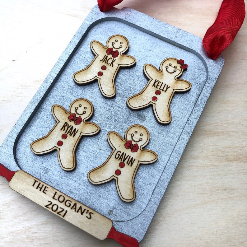 Family Personalized Christmas Cookie Ornament Laser Engraved - Etsy