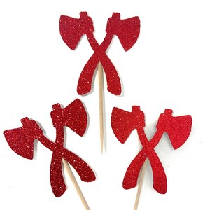 Axe Cupcake Toppers - Lumberjack Party, Axe Throwing, Bachelorette ...
