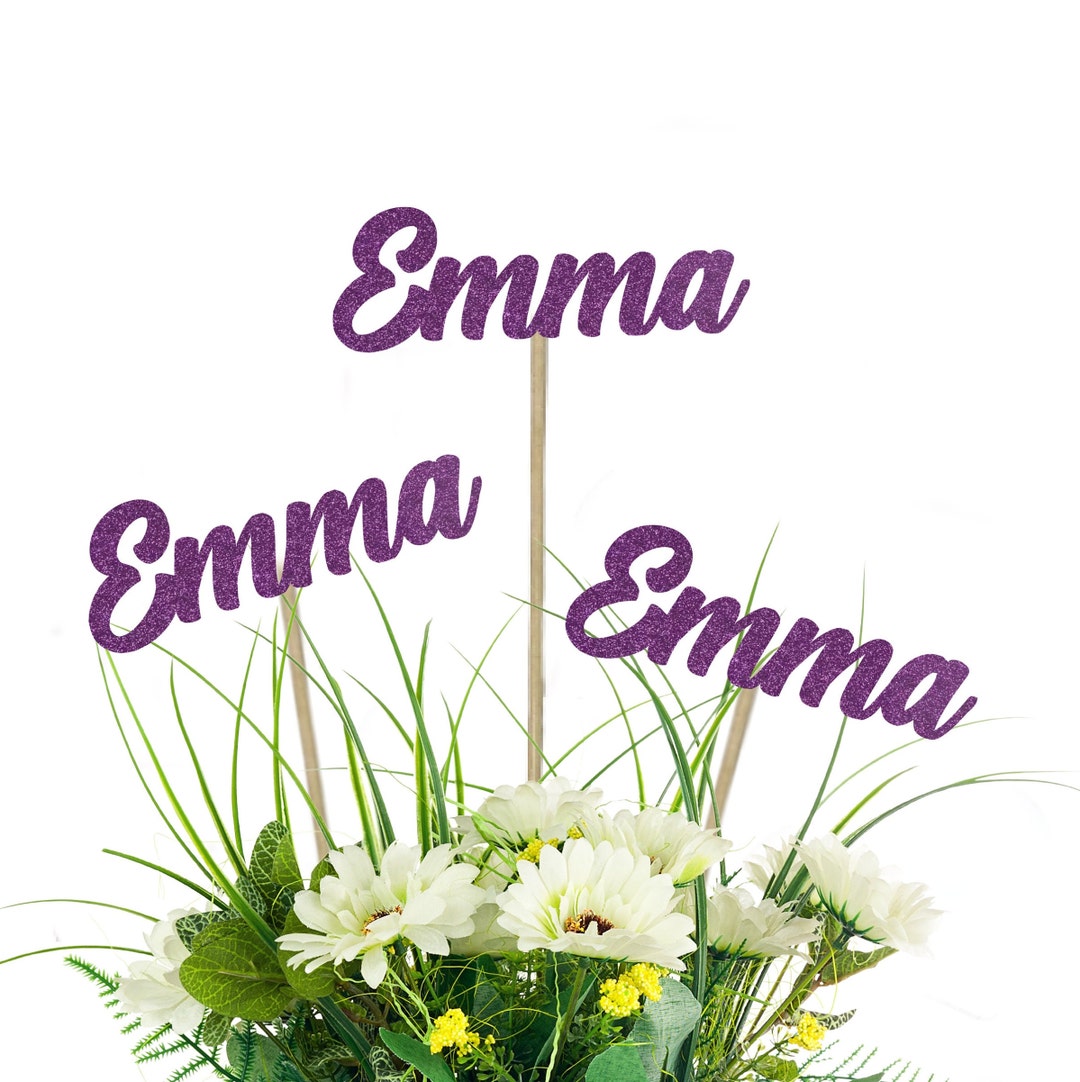 Name Centerpiece Picks Personalized Centerpiece, Glitter Centerpiece ...