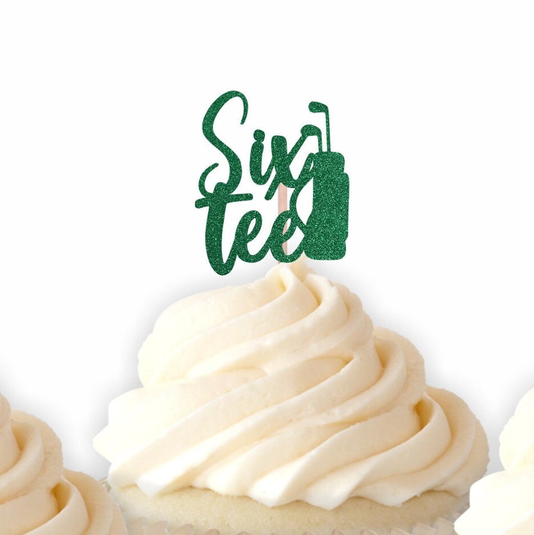 Six Tee Golf Cupcake Toppers, Golf Birthday, Birthday Party, Golfing Theme, 60th Birthday, Golf ...