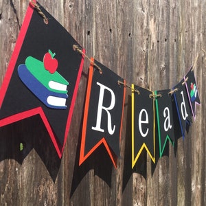 Read Classroom Banner Library Sign, Teacher Gift, Bulletin Board ...