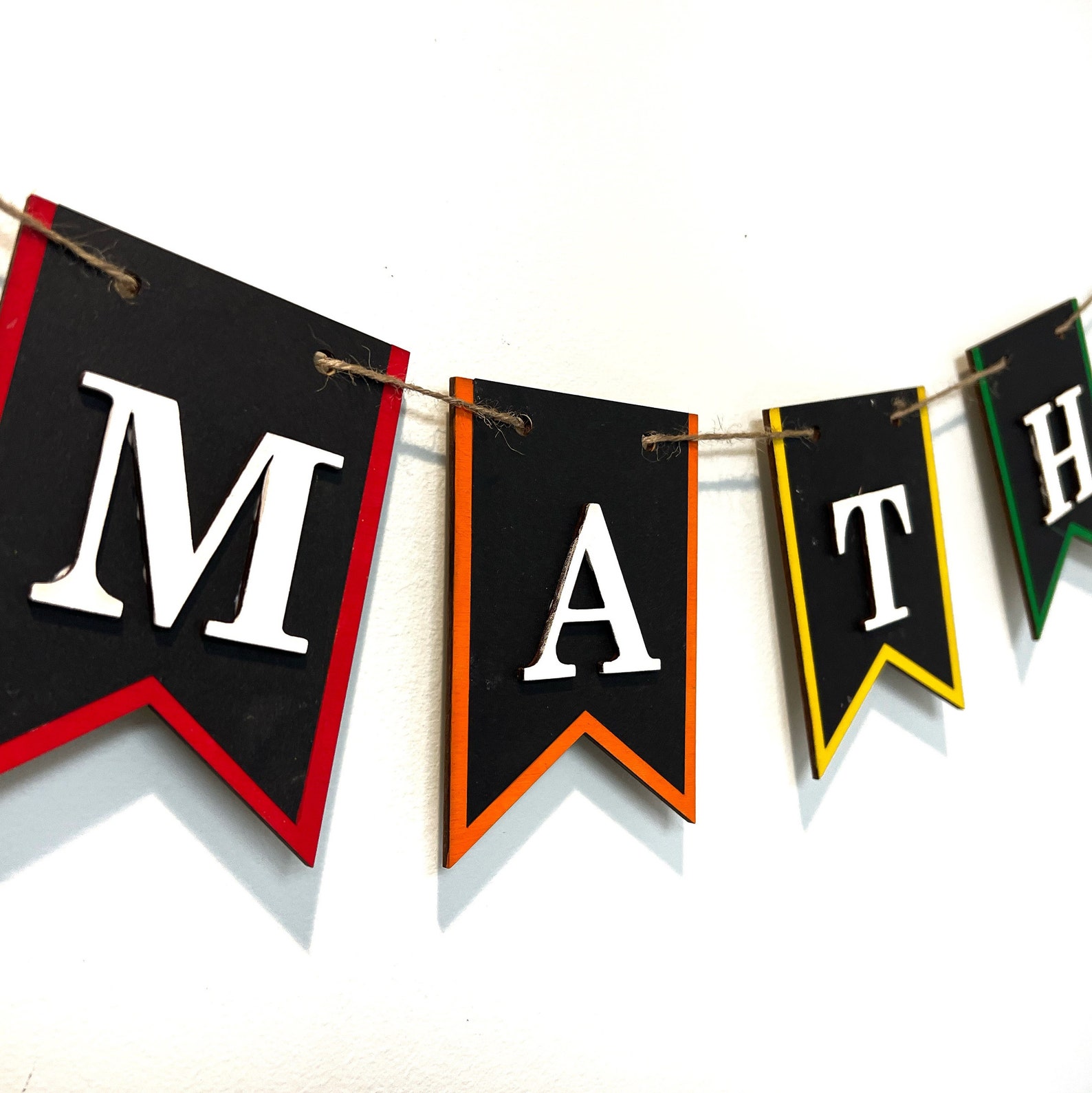 Wood Math Banner Classroom Decor Back to School Wooden Sign - Etsy