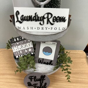 Laundry Tiered Tray Signs - Laundry Room Tiered Tray - Farmhouse ...
