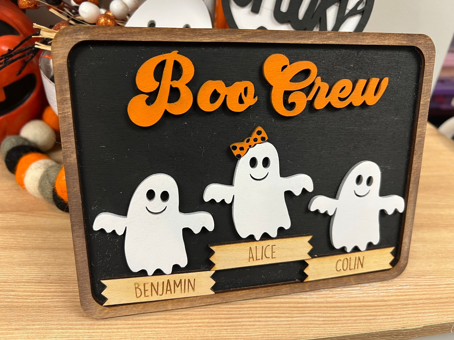 Boo Crew Personalized Family Halloween Sign Family of Ghosts - Etsy