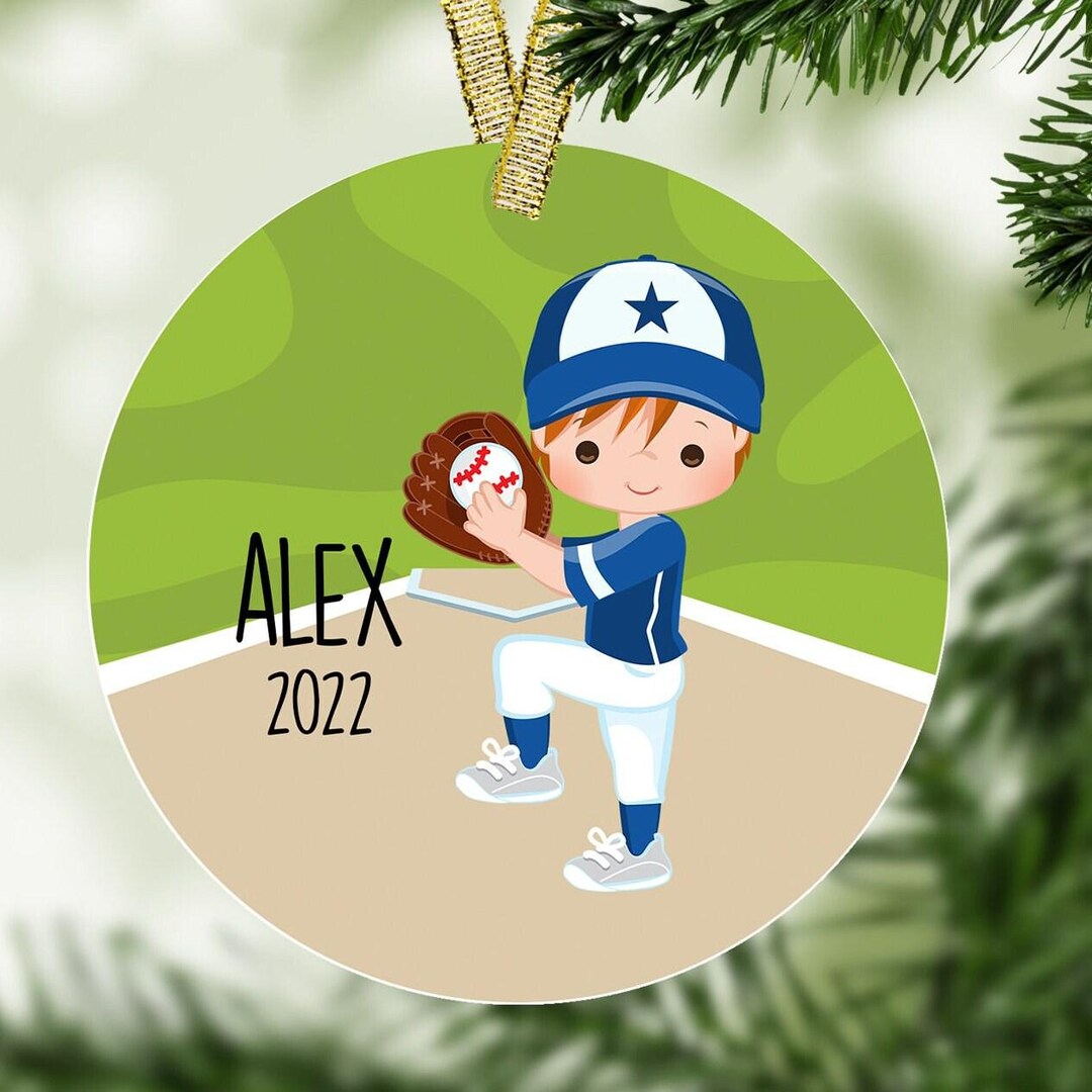 Baseball Player Christmas Ornament - Sports Ornament, Personalized Gift ...