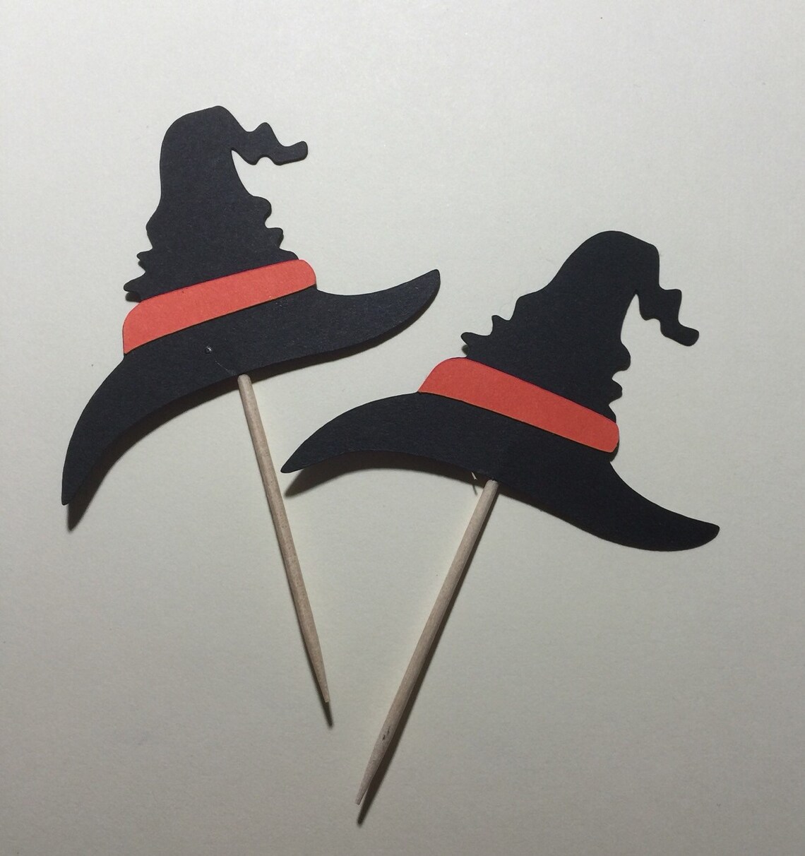 Witch Hat Cupcake Toppers Halloween Party Food Picks | Etsy