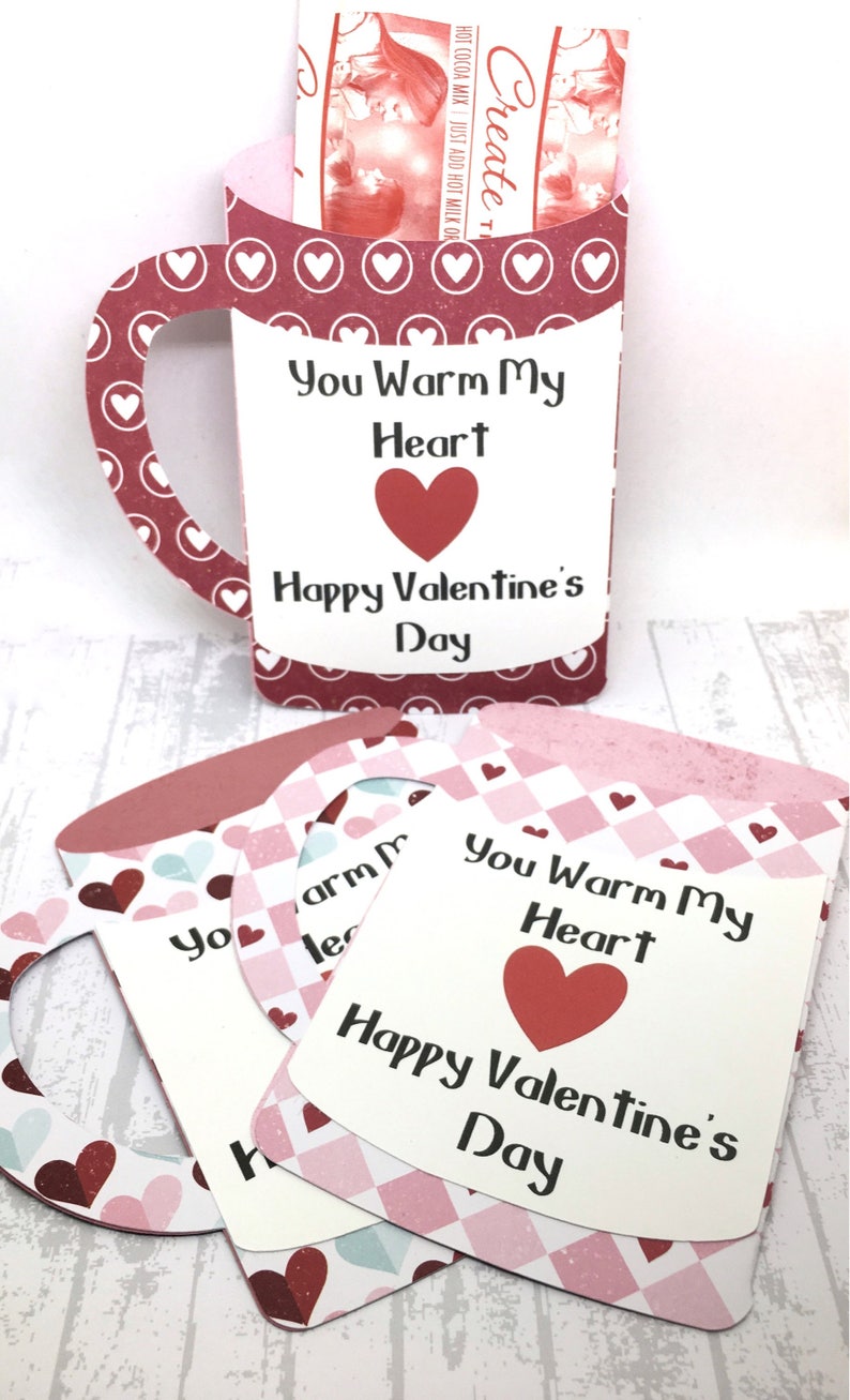 Valentine's Day Hot Cocoa Mug Pocket Card Party Favor - Etsy UK