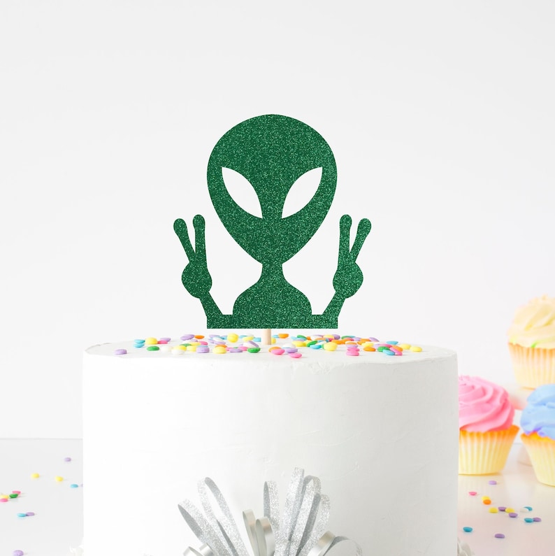 Alien Cake Topper Alien Birthday Outer Space Party Party - Etsy
