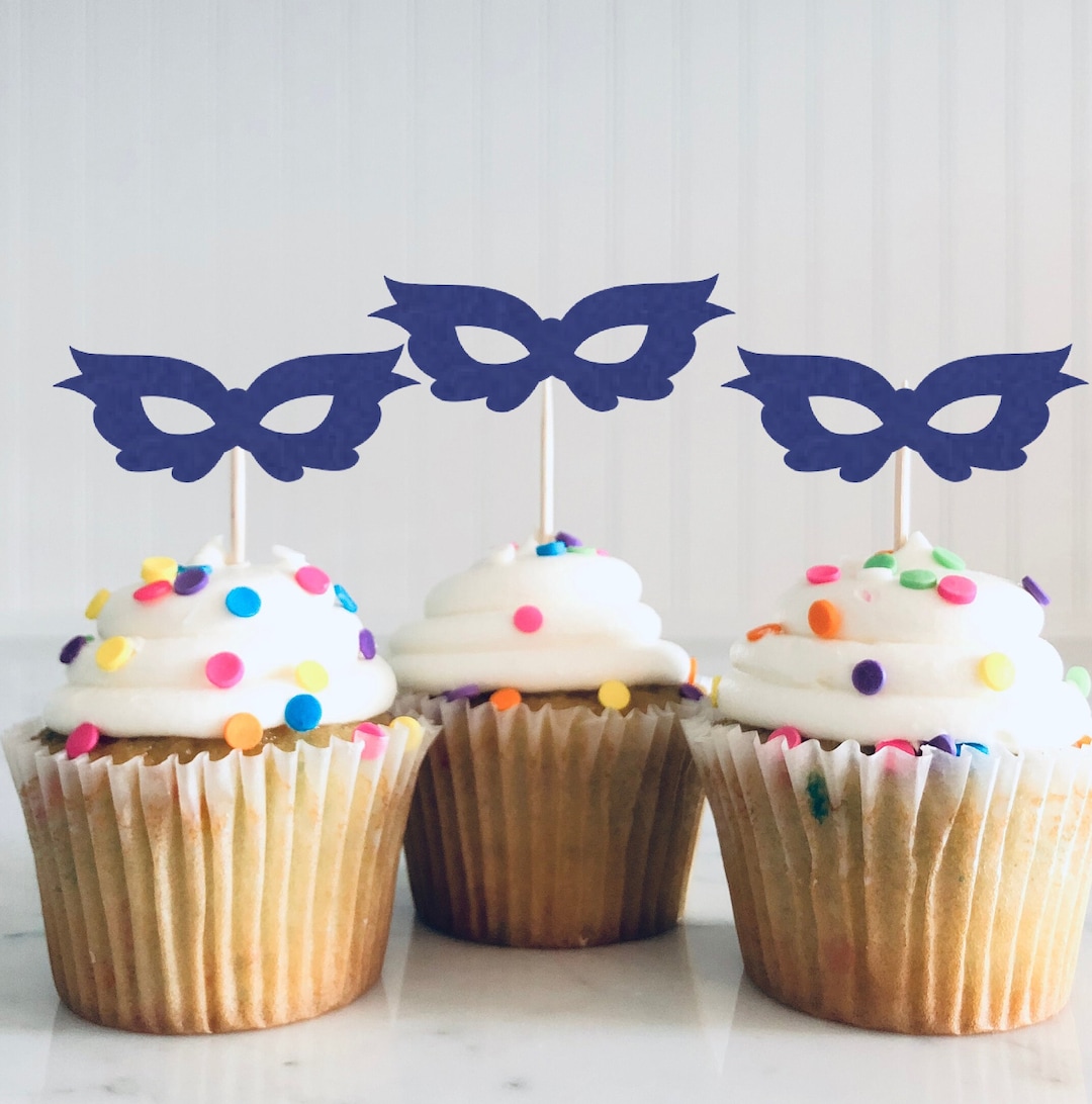 Masquerade Mask Cupcake Toppers, Gatsby Cupcake Toppers, Theatre ...