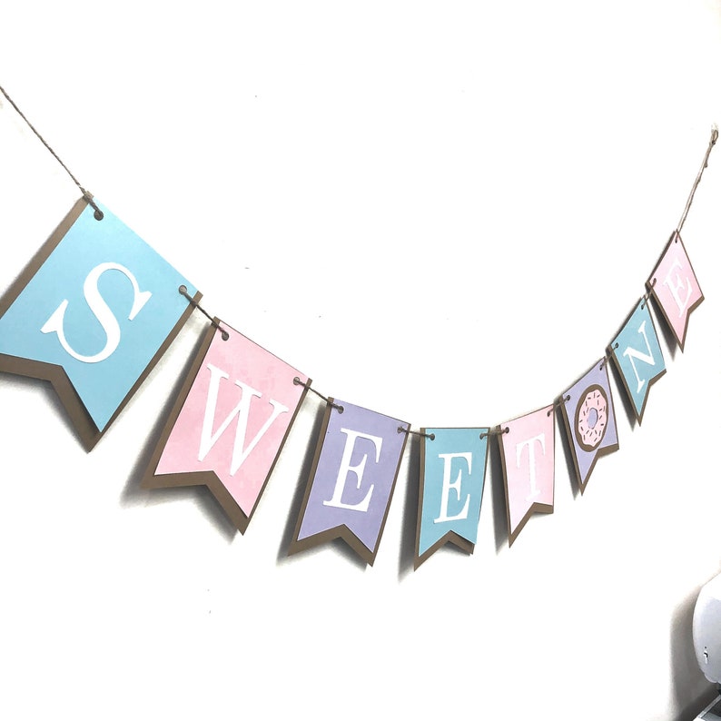Sweet One First Birthday Party Banner Donut Grow Up 1st - Etsy