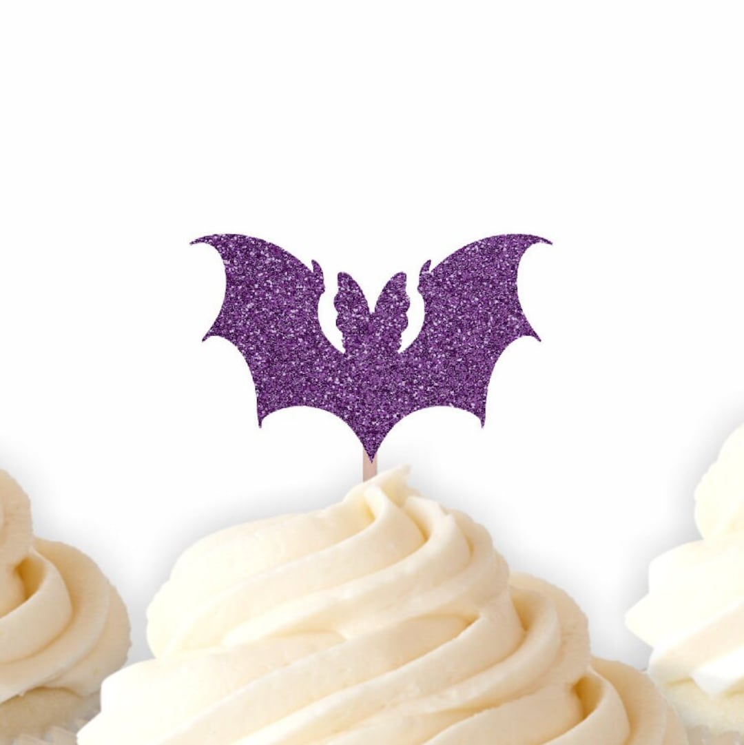 Bat Cupcake Toppers, Glitter Cupcakes, Halloween Party, Halloween ...