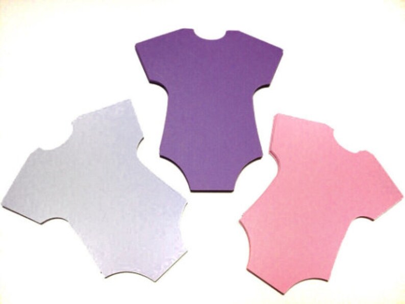 Baby bodysuit Paper die cuts 5 Baby Shower Place Cards | Etsy