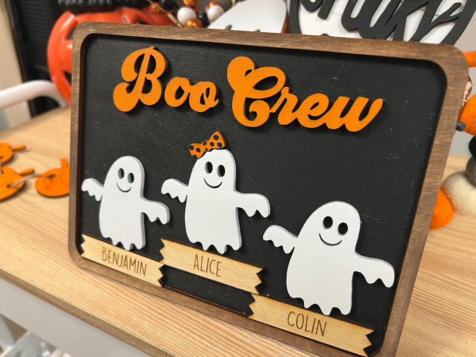 Boo Crew Personalized Family Halloween Sign Family of Ghosts - Etsy
