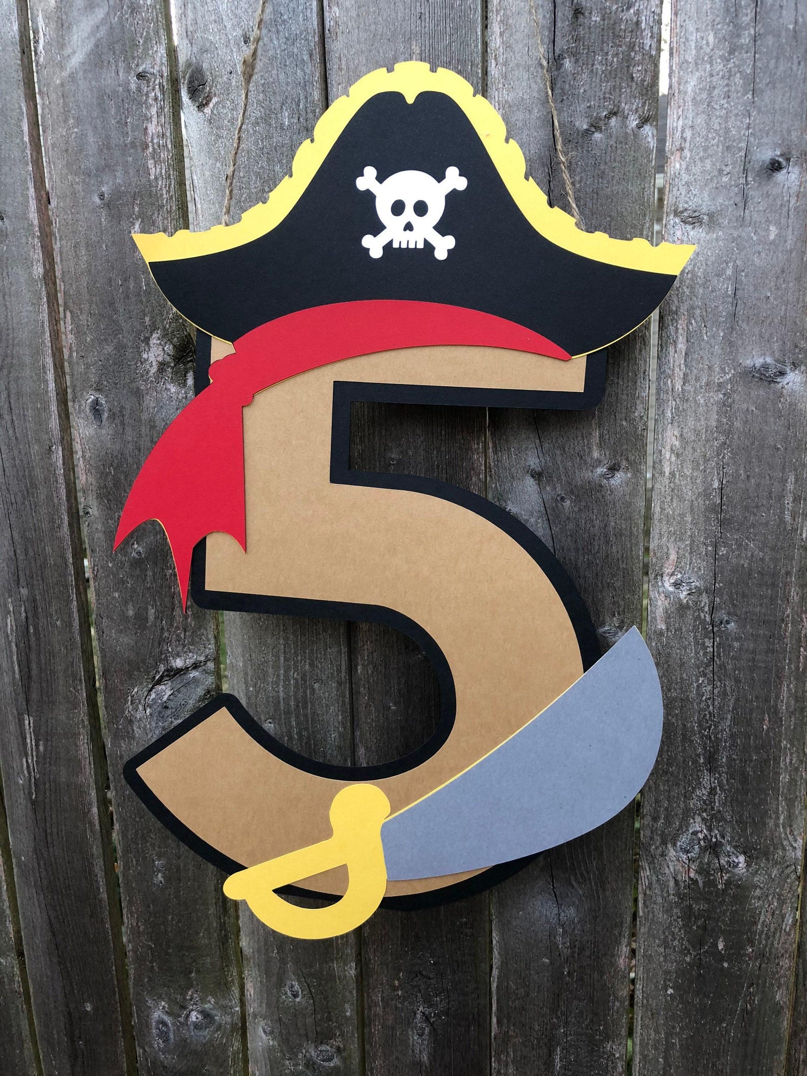 Pirate Party Sign - Pirate Theme Birthday Party Door Hanger - Child Age ...