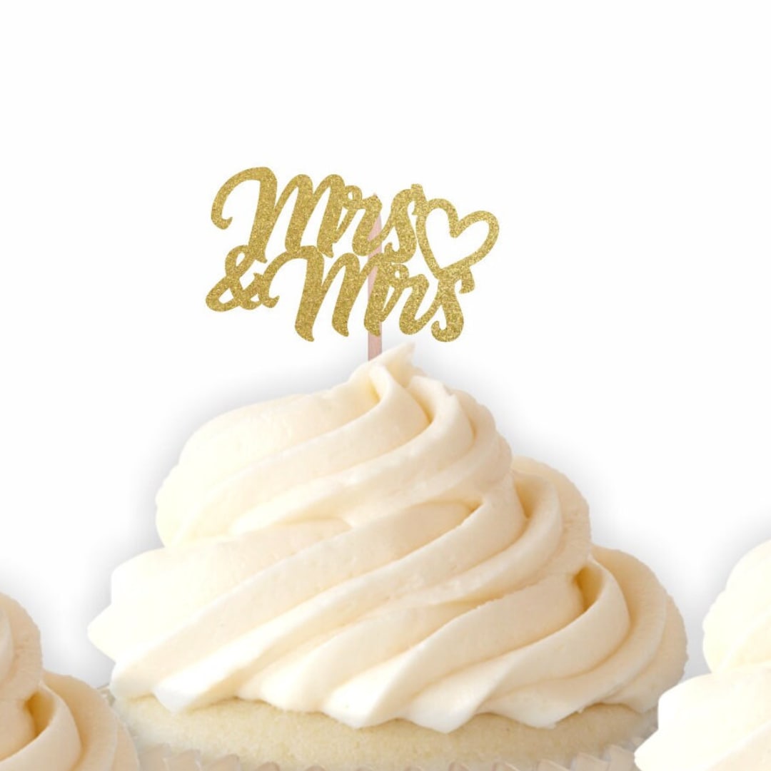 Mrs. & Mrs. Cupcake Toppers - Engagement Party, Gay Wedding, Wedding ...