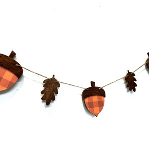 Fall Wood Garland - Acorn Garland - Thanksgiving Decoration, Autumn ...