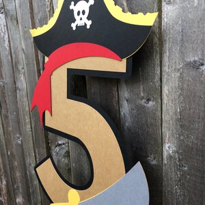 Pirate Party Sign - Pirate Theme Birthday Party Door Hanger - Child Age ...