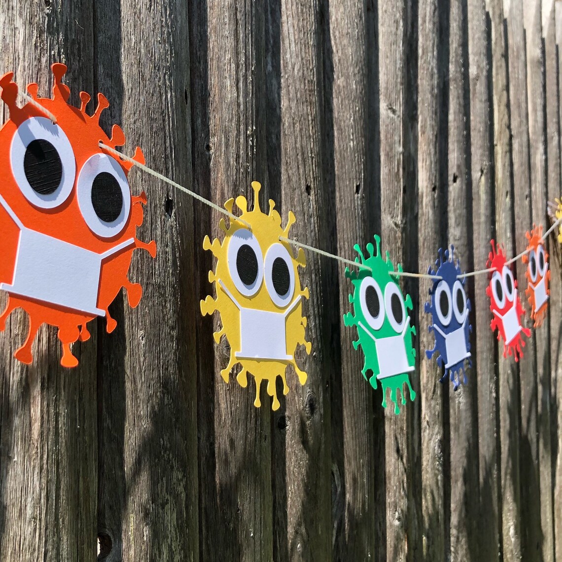 Quarantine Virus Garland Party Banner Germ Decoration - Etsy