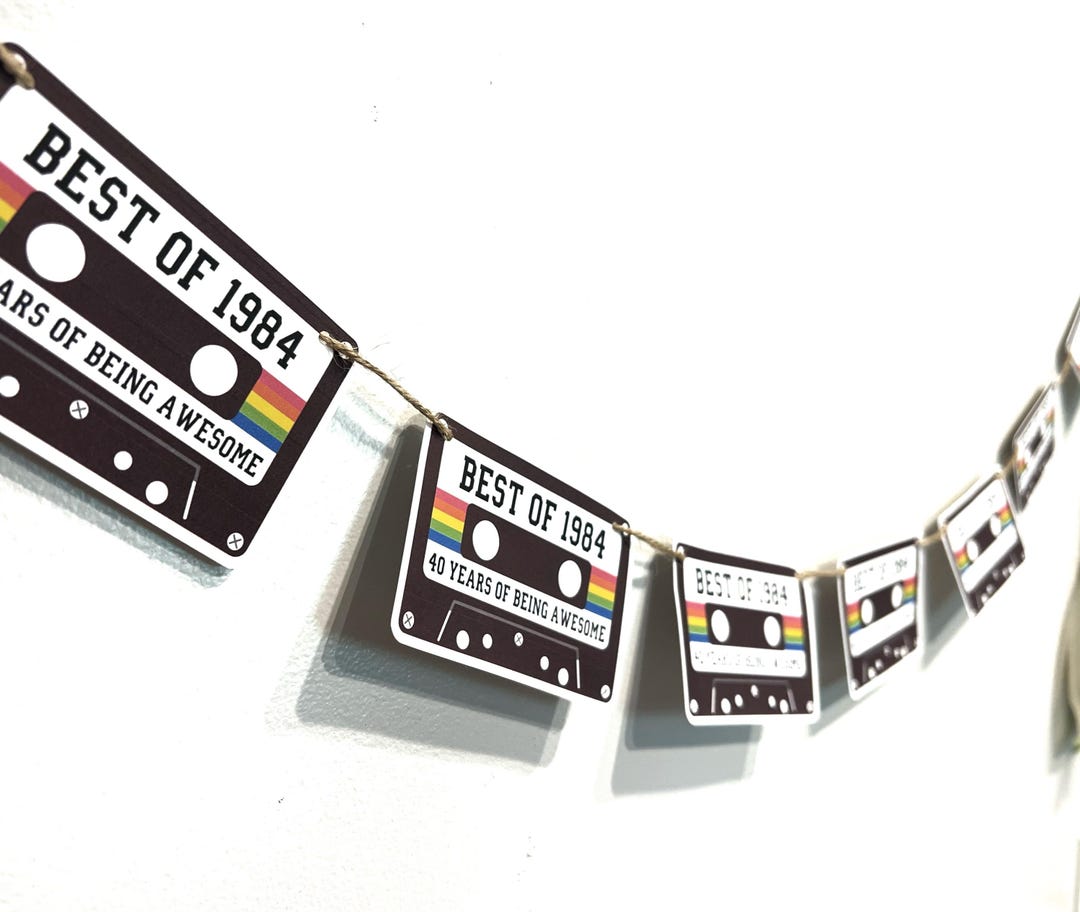 1984 40th Birthday Party Banner Best of 1984 Birthday, Vintage 40th ...