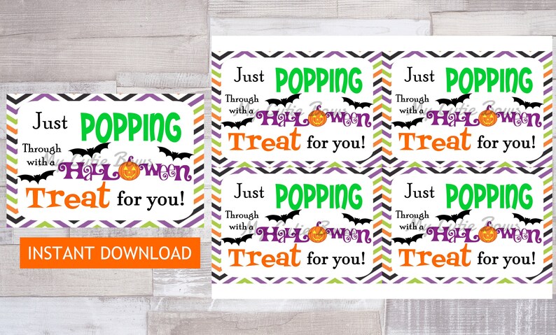 Instant Download Halloween Popcorn Wrappers Printable | Etsy