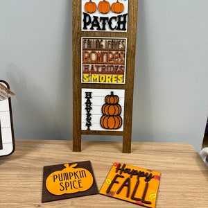 Fall Interchangeable Sign - Leaning Ladder Decoration - Cutting Board ...