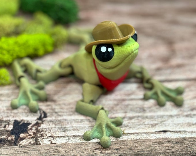 3D Printed Cinderwing Articulated Cowboy Frog - Fidget Frog - Display ...