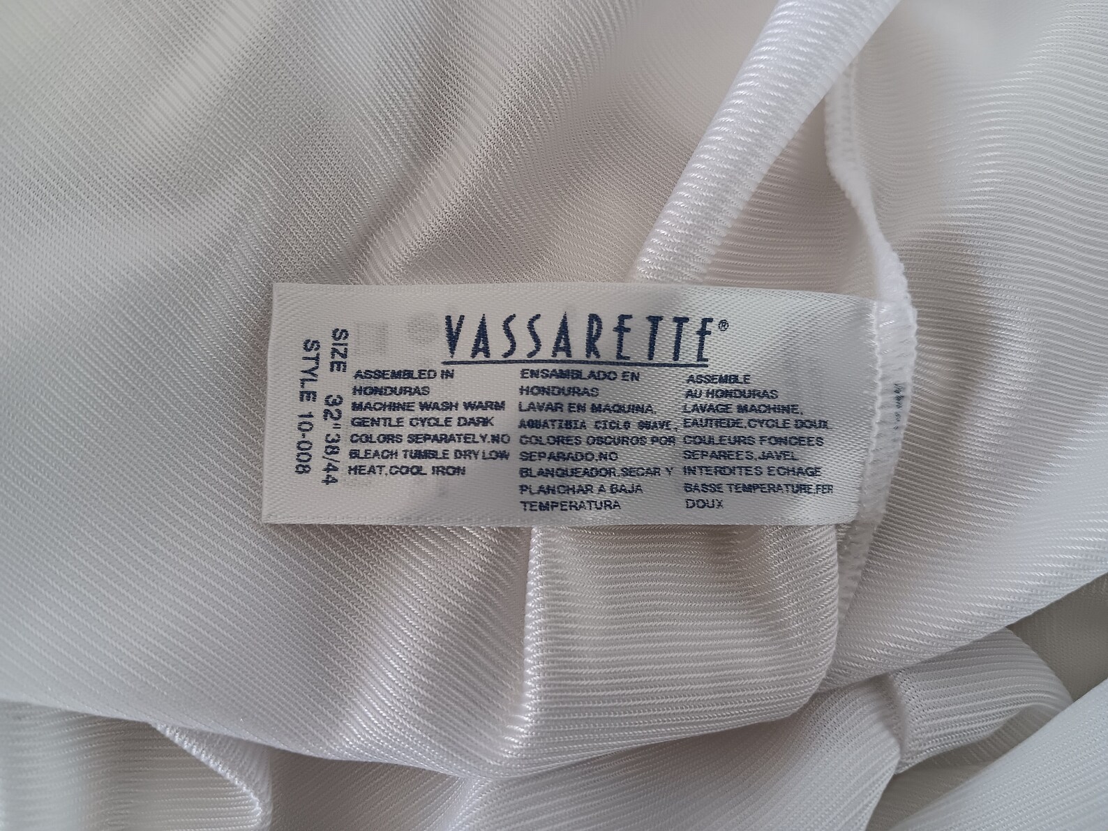 Vintage Vassarette White Nylon Full Slip Dress Midi Lingerie Size 32 38 ...