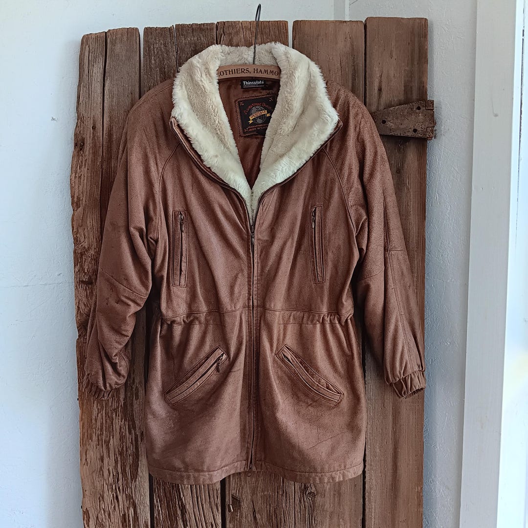 Adventure Bound Wilsons Brown Leather Anorak Aviator Jacket Plush ...