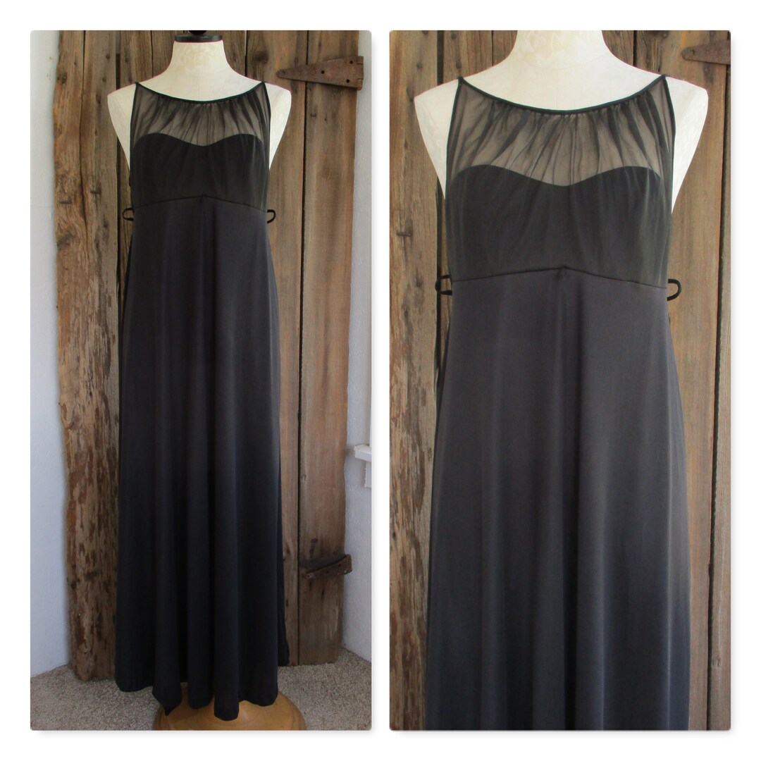 Henson Kickernick Black Long Nightgown Vintage Lingerie Full Length ...