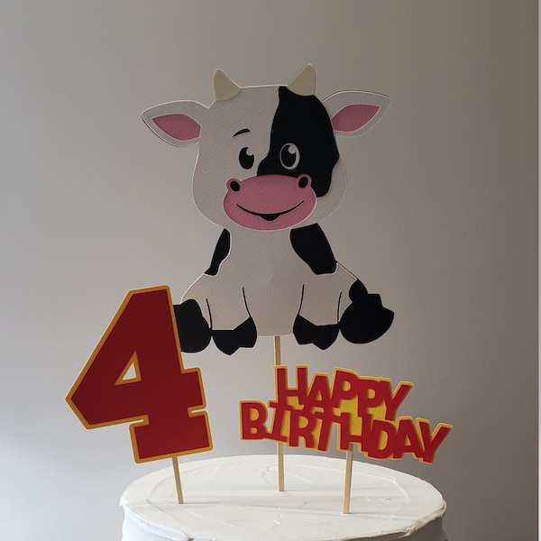 Cow Cake Topper - Etsy
