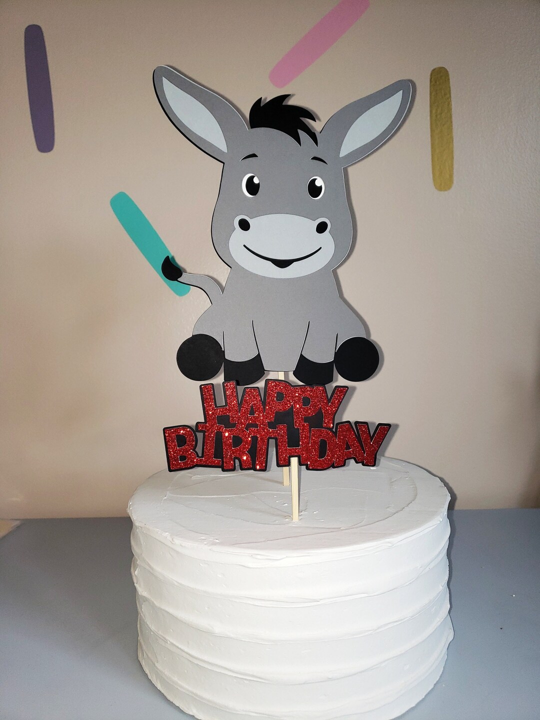 Barnyard Birthday Cake Topper, Birthday Cake Topper, Donkey Cake Topper ...