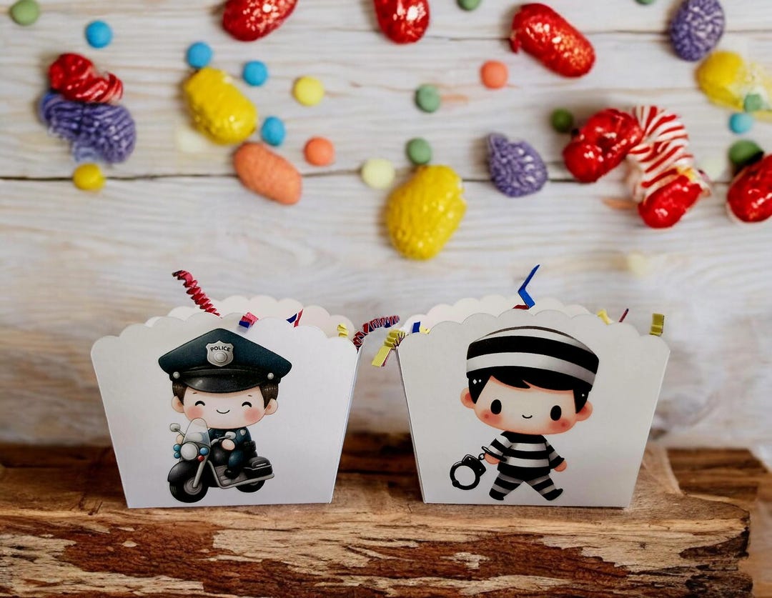 Police Favor Cup | Candy Treat Cup for Parties | Birthday Favors ...