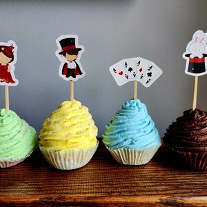 Magic Show Cupcake Toppers, Magician Cupcake Toppers, Cupcake ...