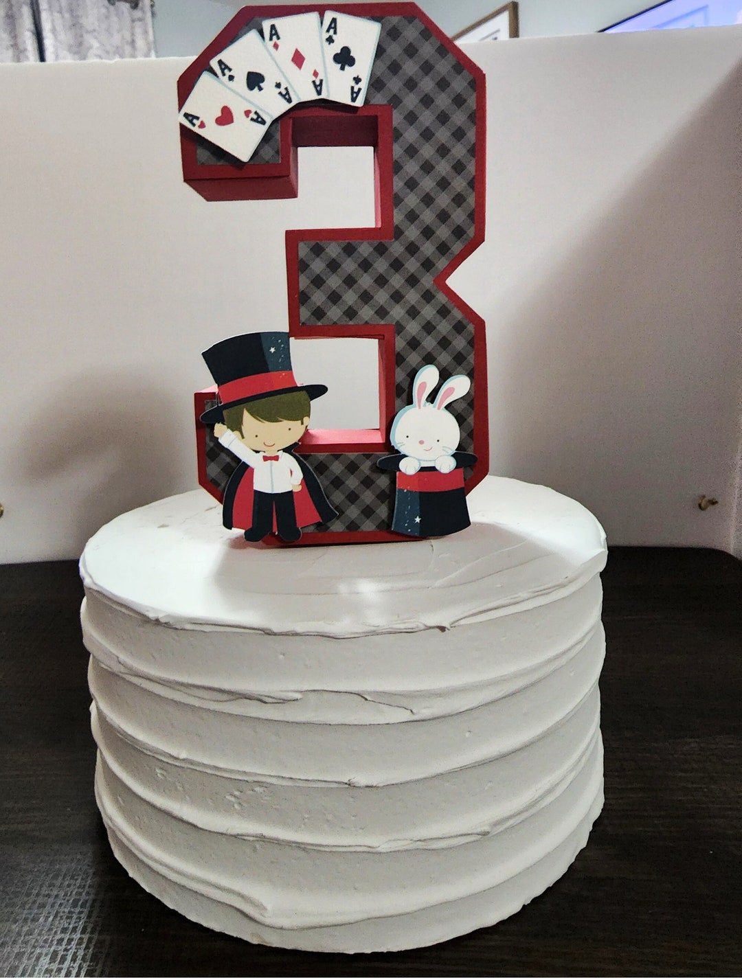 Third Birthday Cake Topper, Magic Show 3 D Cake Topper, 3 D Cake Topper ...