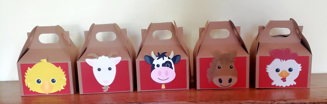 Barnyard Animal Gable Boxes: Kids Birthday Party Favors, Set of 10 - Etsy