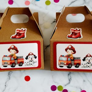 Fireman Birthday Gable Box Favors for Kids, Children's Party Gable Box ...