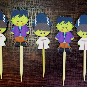 Halloween Cupcake Toppers, Cupcake Toppers, Frankenstein Cupcake ...