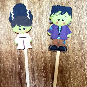 Halloween Cupcake Toppers, Cupcake Toppers, Frankenstein Cupcake ...