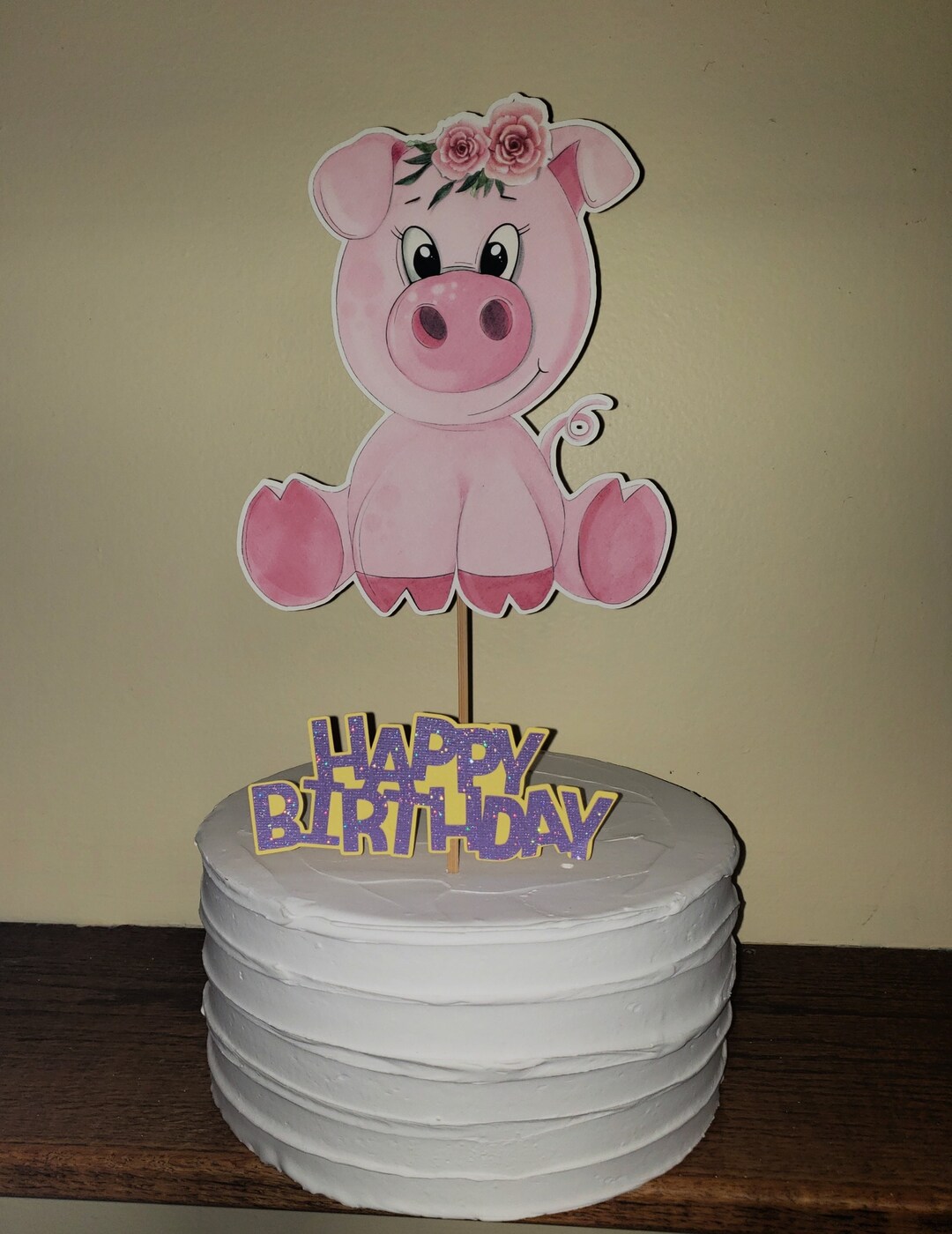 Pig Cake Topper, Children's Cake Topper, Birthday Cake Topper, Farm ...
