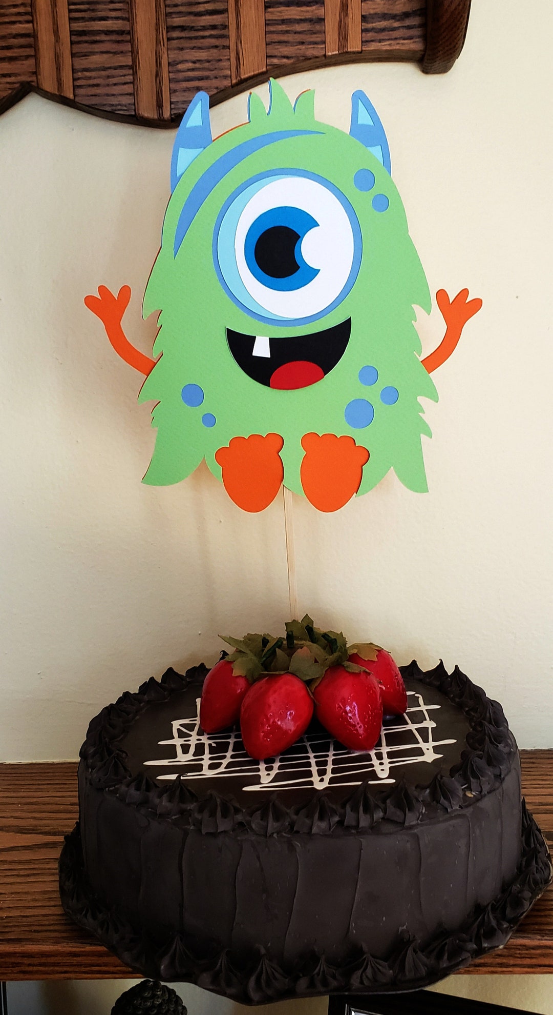 Monster Cake Topper, Monster Theme Birthday Decoration, Monster ...