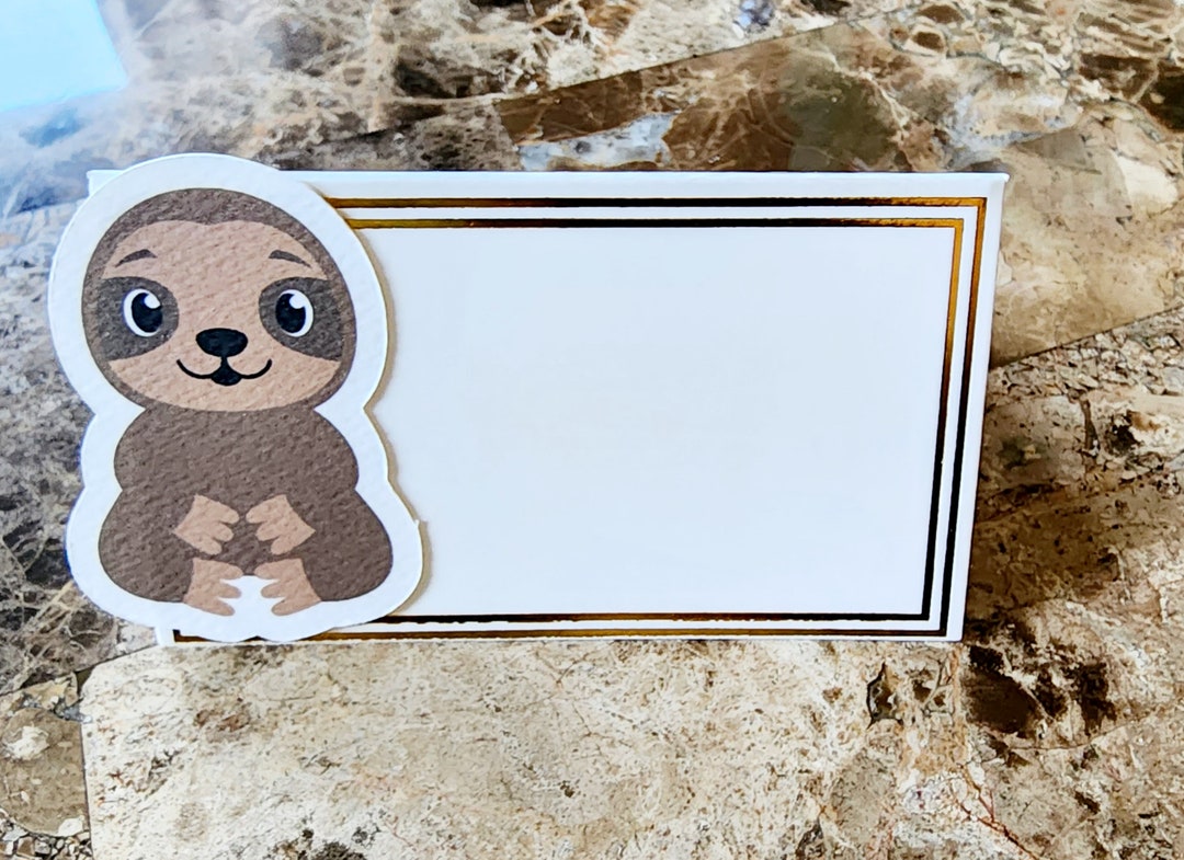 Jungle Birthday Party Food Labels, Sloth Place Cards, Set of 10 Food ...